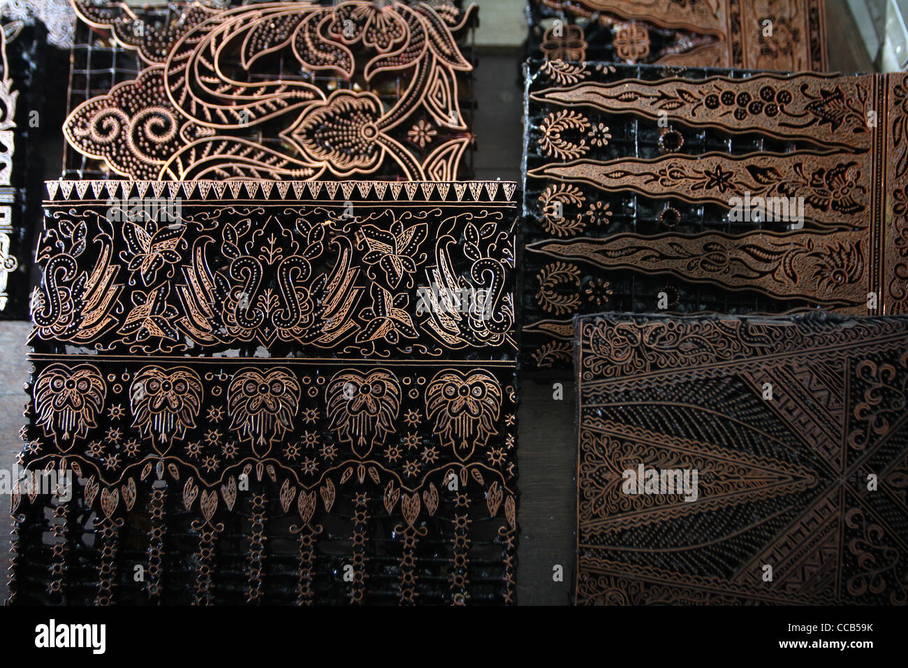 copper stamp batik fabric production Yogyakarta Indonesia Stock Photo ...