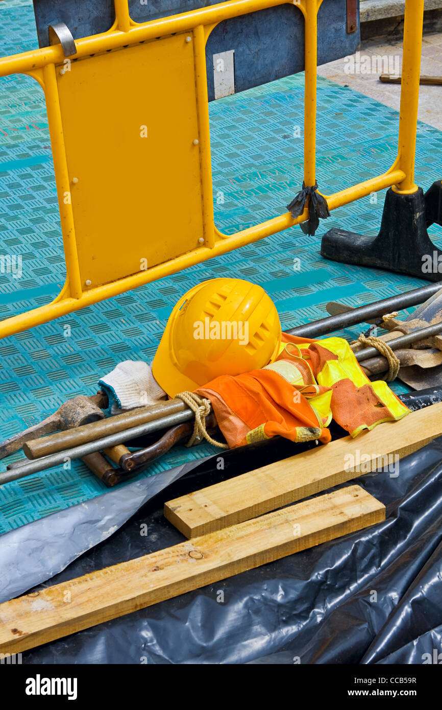Construction worker supplies close up Stock Photo - Alamy