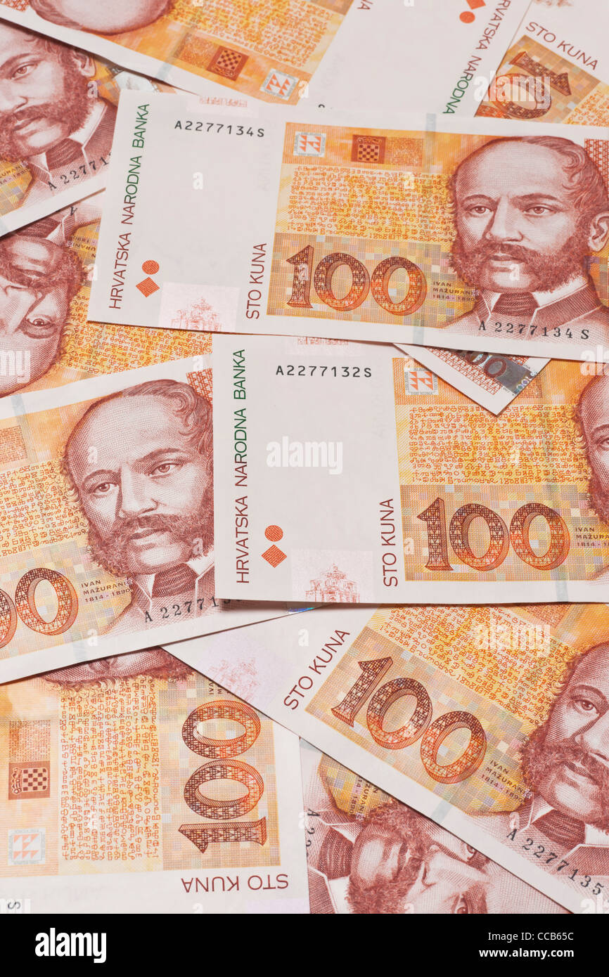 100 kuna banknotes with the portrait of Ivan Mazuranic. He was a ...