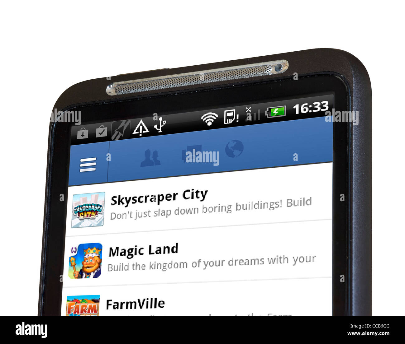 The Facebook Games page on an HTC smartphone Stock Photo - Alamy