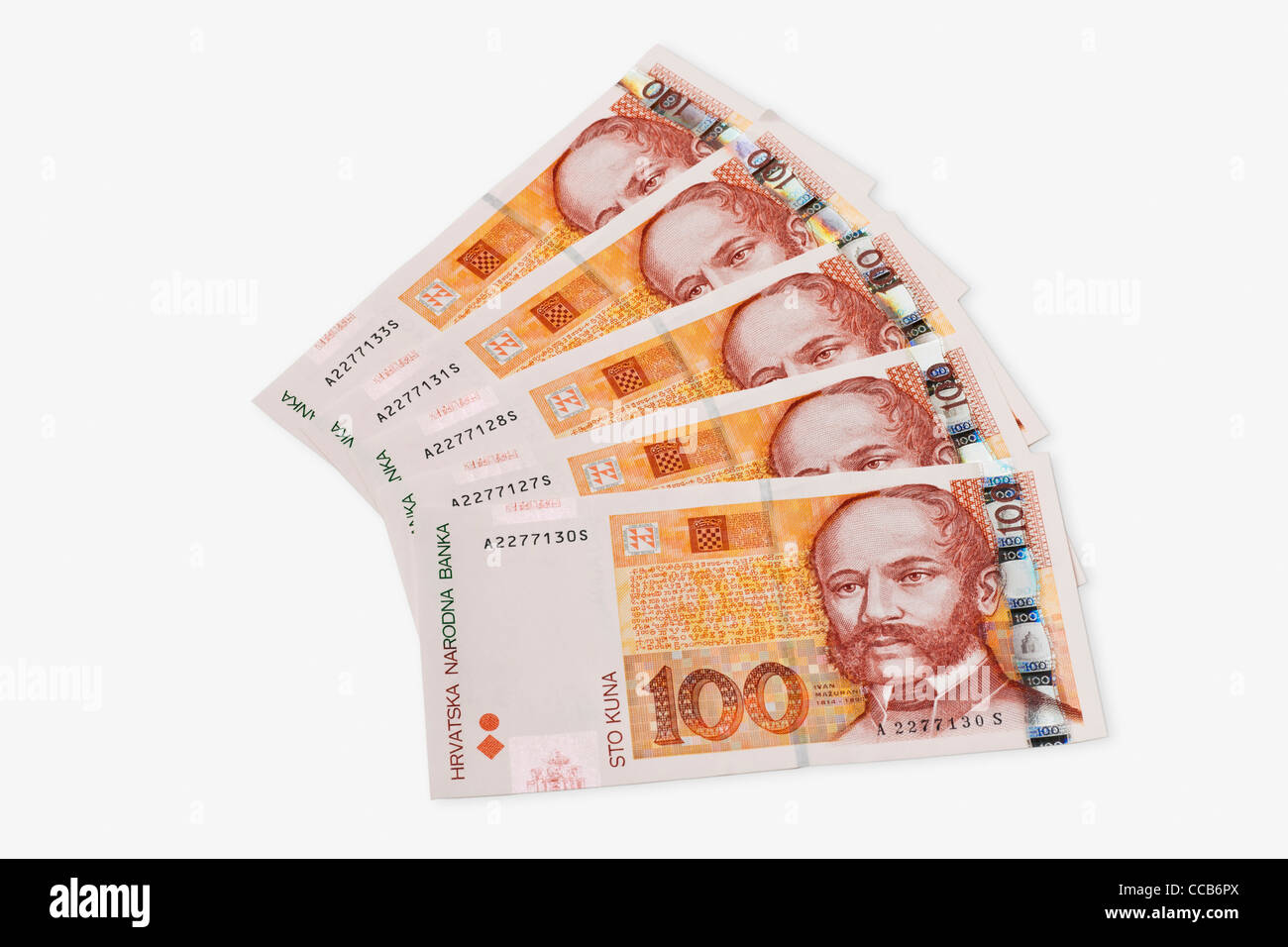 100 kuna banknotes with the portrait of Ivan Mazuranic. He was a ...