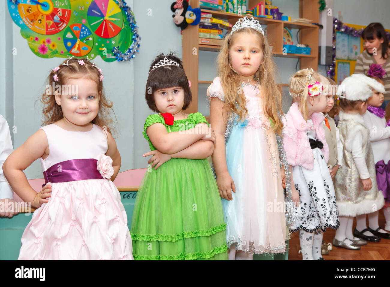 Reportage images from Russian children kindergarten. Kids and parents ...