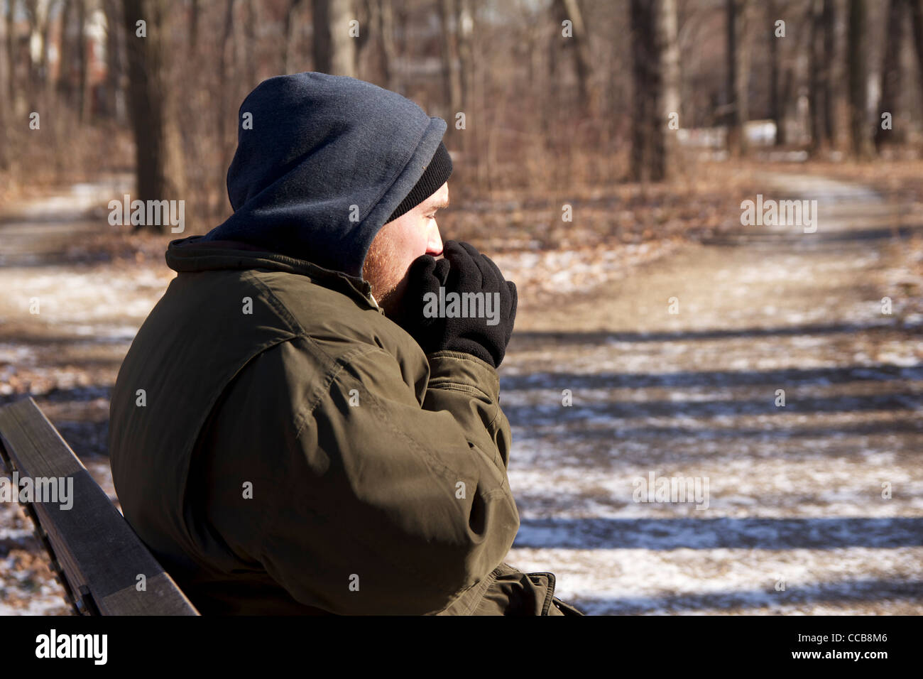 Cold man keep hands warm hi-res stock photography and images - Alamy