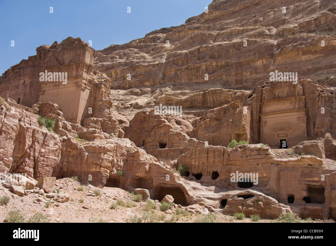 Jordan, Ancient Nabataean city of Petra. The "Street of Facades Stock ...