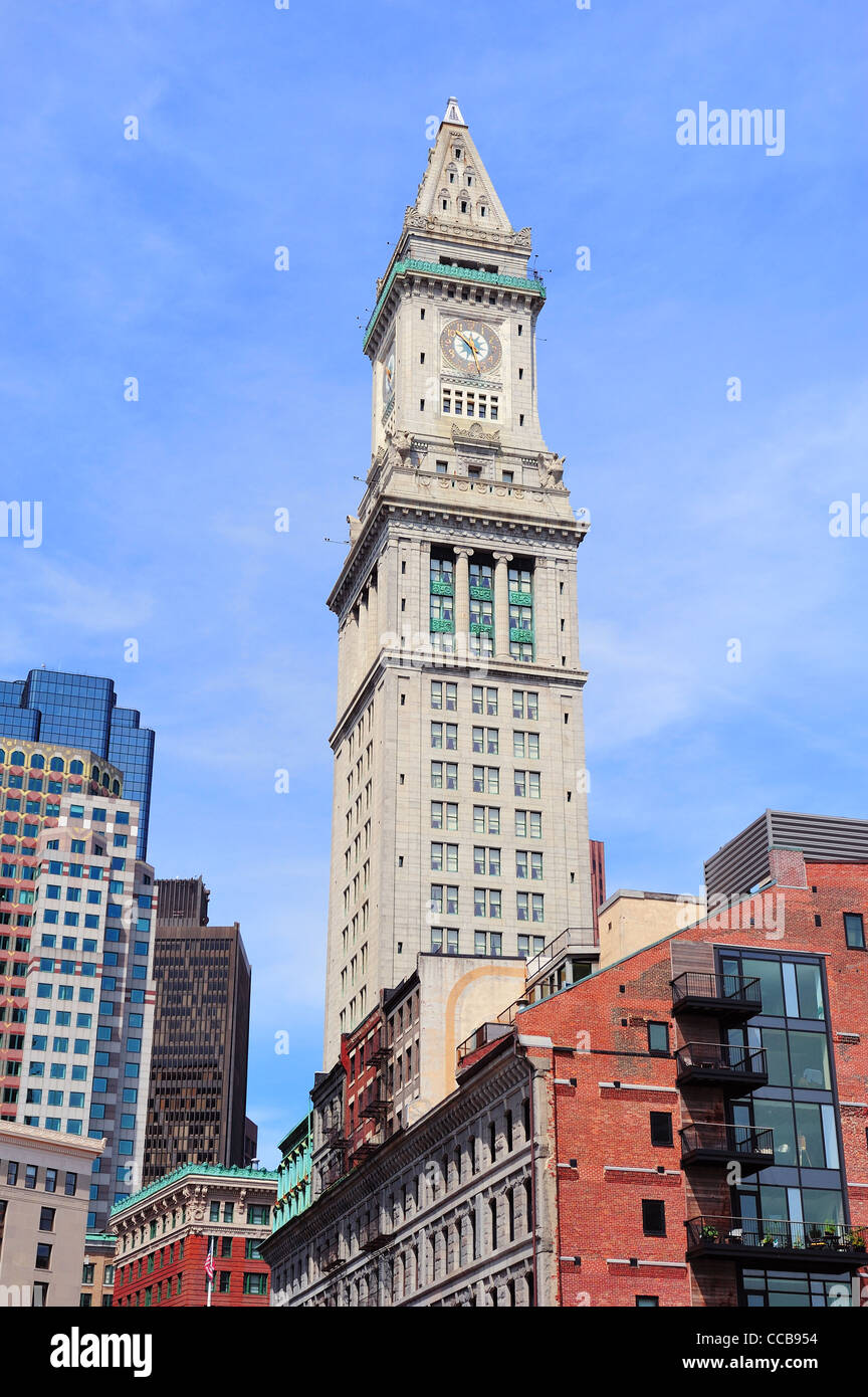 Boston Custom House Clock Tower in downtown Stock Photo - Alamy