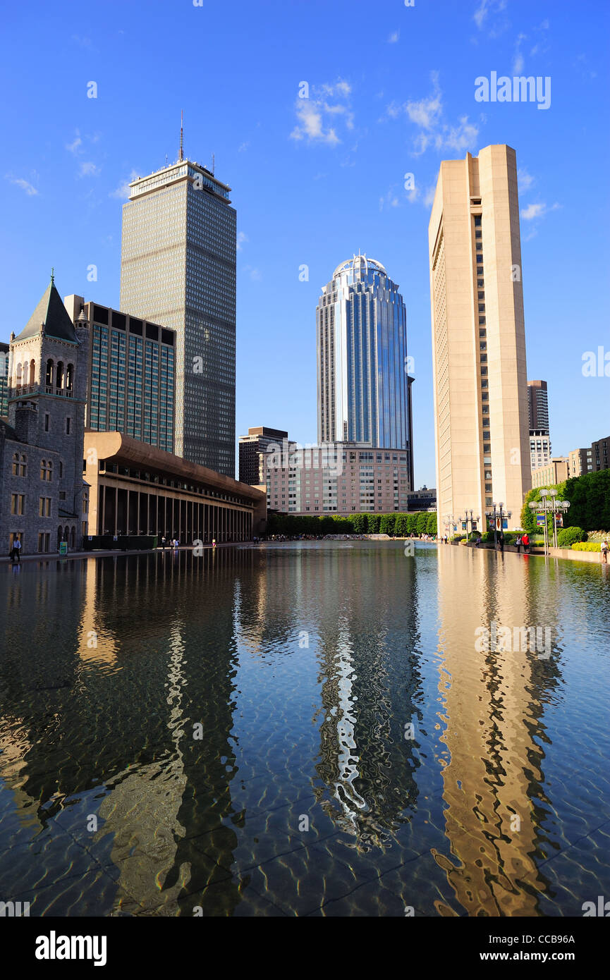 Christian Science Plaza in midtown Boston with urban city view and ...