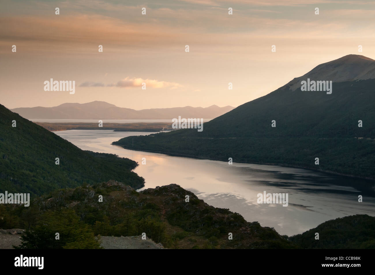 Lago Escondido at sunrise, Tierra del Fuego Stock Photo - Alamy