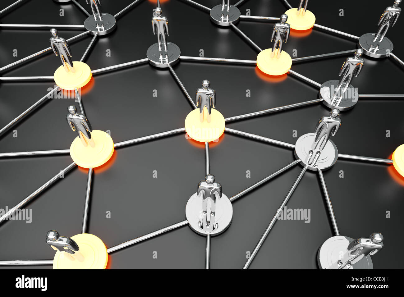 Activated nodes in a social network Stock Photo - Alamy