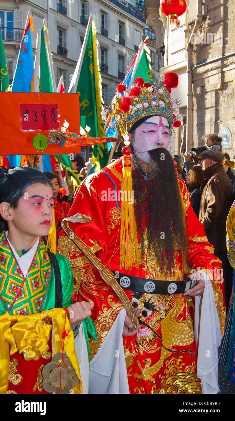 Paris, France, Chinese men in Traditional Dress, Parading in Chinese ...