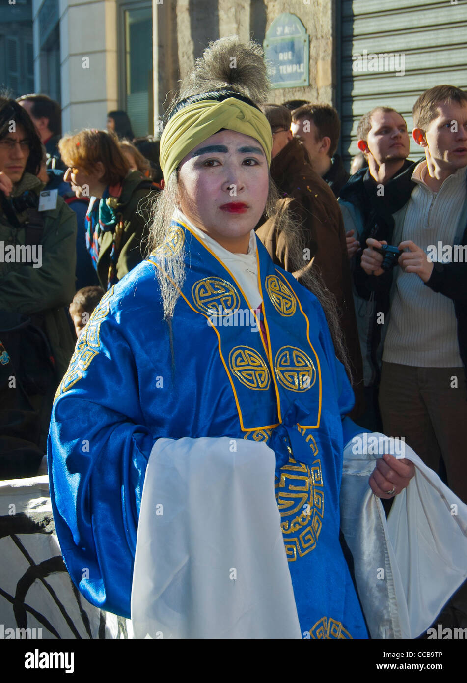 Paris, France, Chinese men in Traditional Dress, Parading in Chinese ...