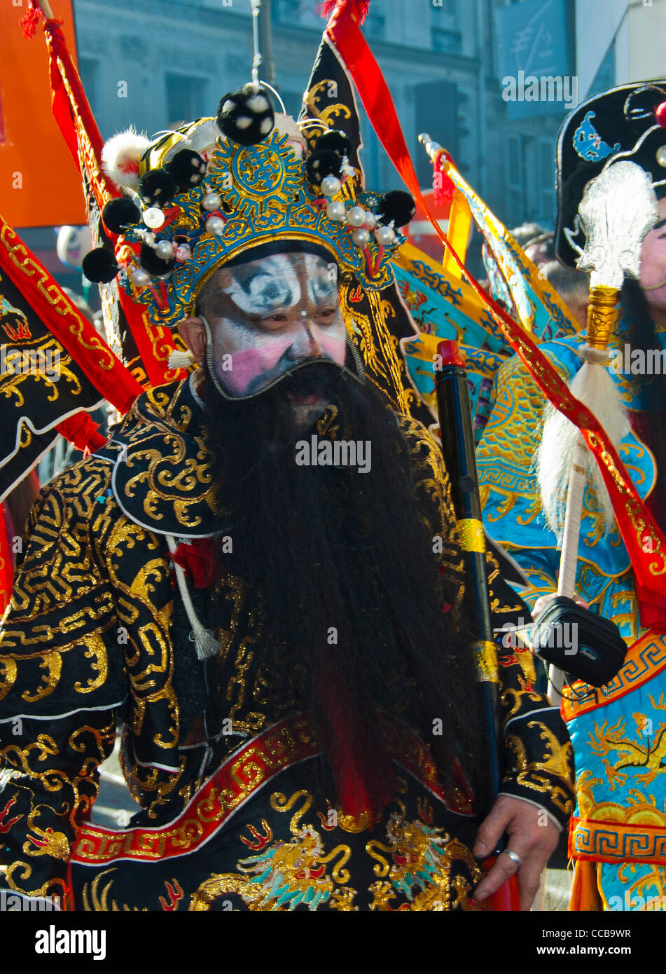 Paris, France, Chinese men in Traditional Dress, Parading in Chinese ...