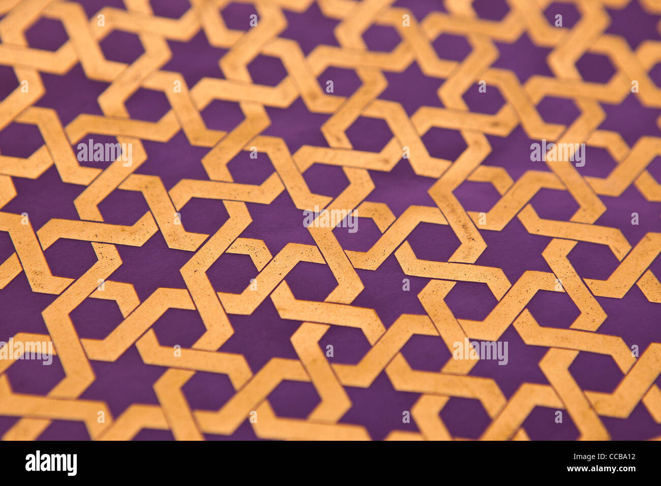 Islamic geometric pattern from Morocco, Muslim pattern in gold leaf ...