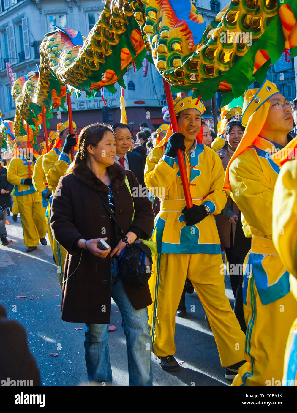 Paris, France, Chinese in Traditional Dress, Parading in Chinese new ...
