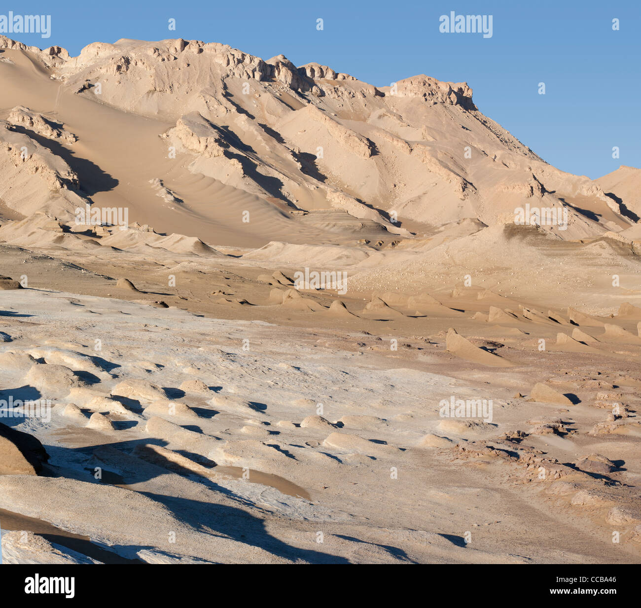 White limestone intrusion on edge of yardang field Dakhla Oasis Egypt ...