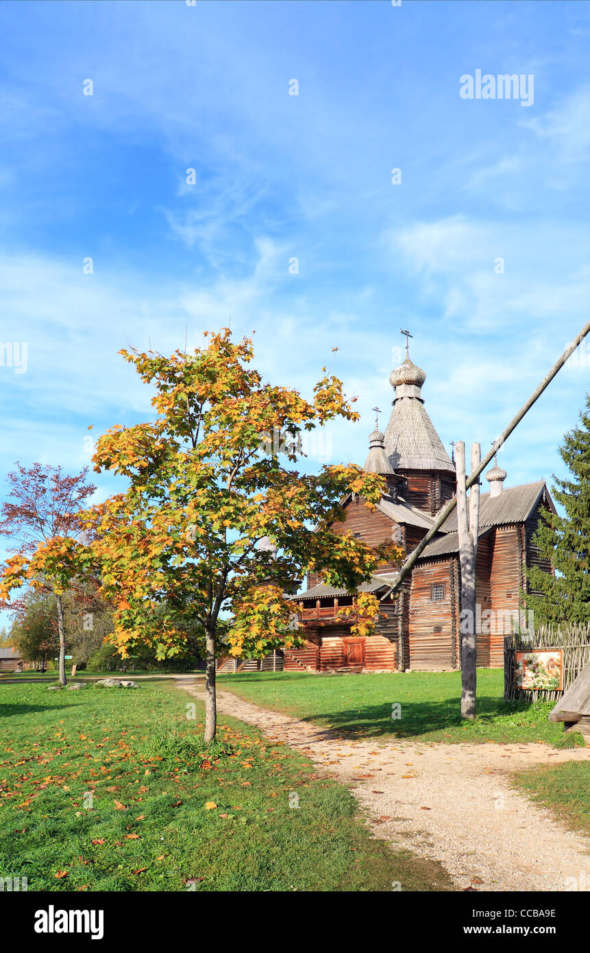 aging wooden chapel in village Stock Photo - Alamy