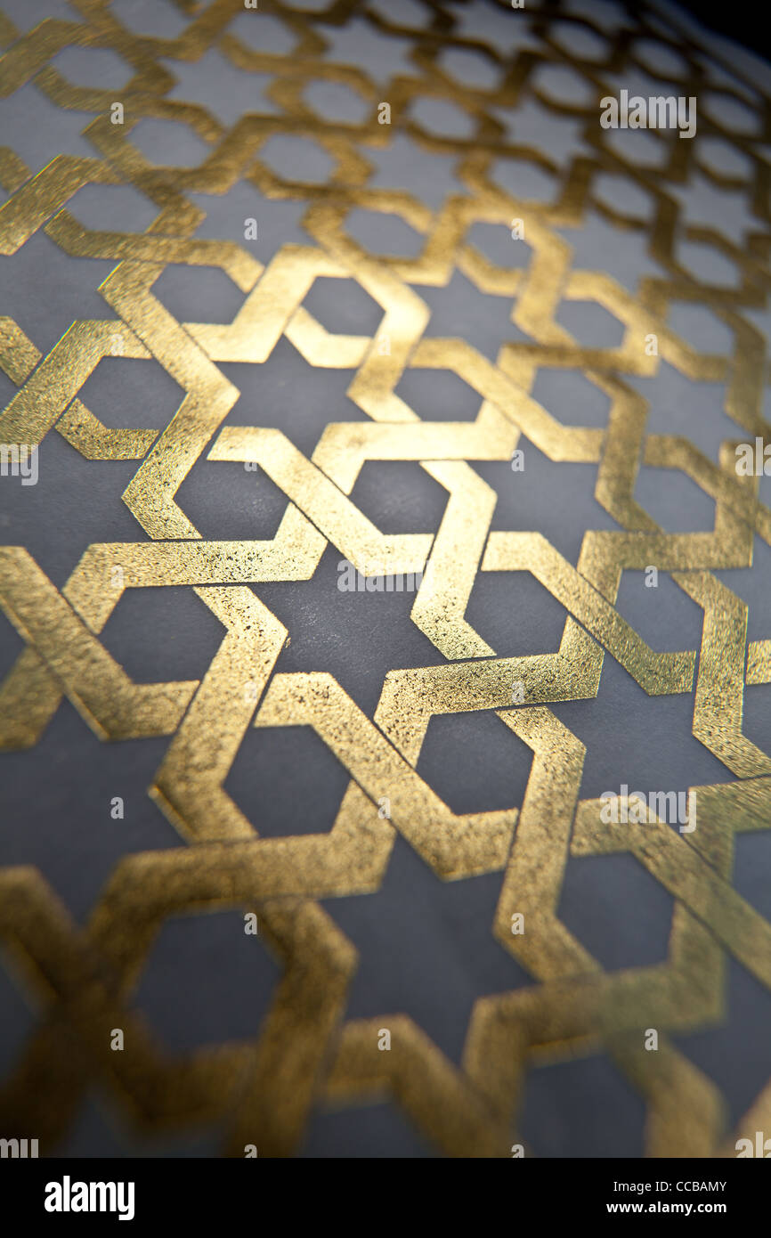 Islamic geometric pattern from Iran, Iranian Muslim pattern in gold ...