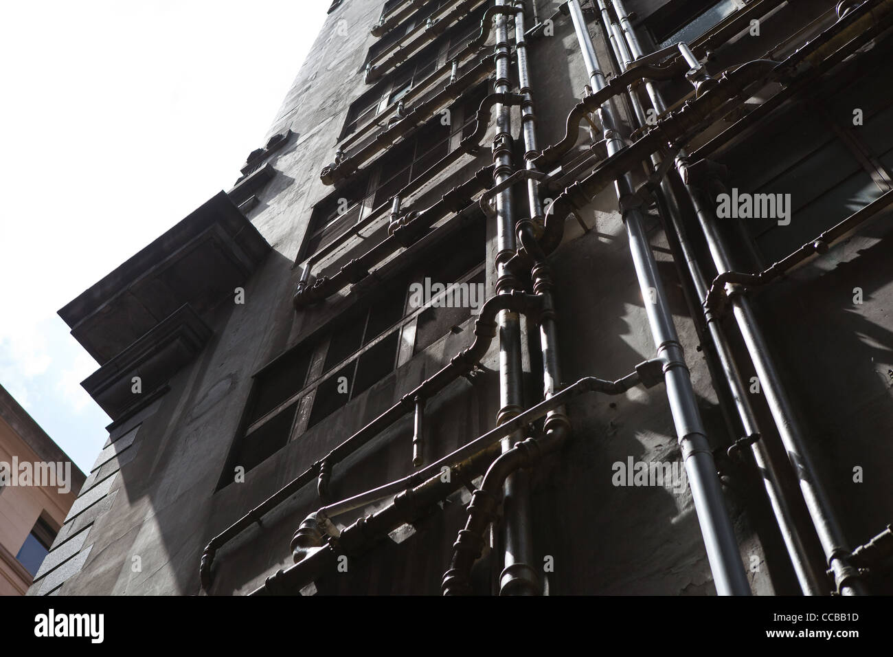 Industrial Pipes in Melbourne city buildings building Stock Photo - Alamy