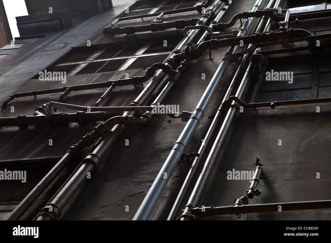Industrial Pipes in Melbourne city buildings building Stock Photo - Alamy