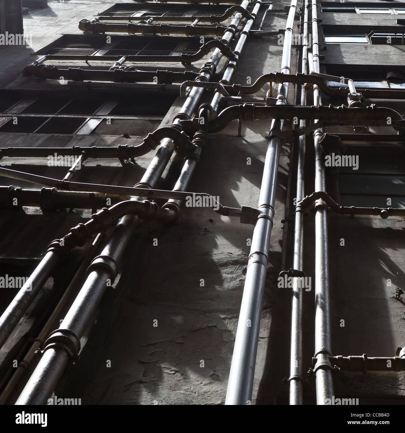 Industrial Pipes in Melbourne city buildings building Stock Photo - Alamy