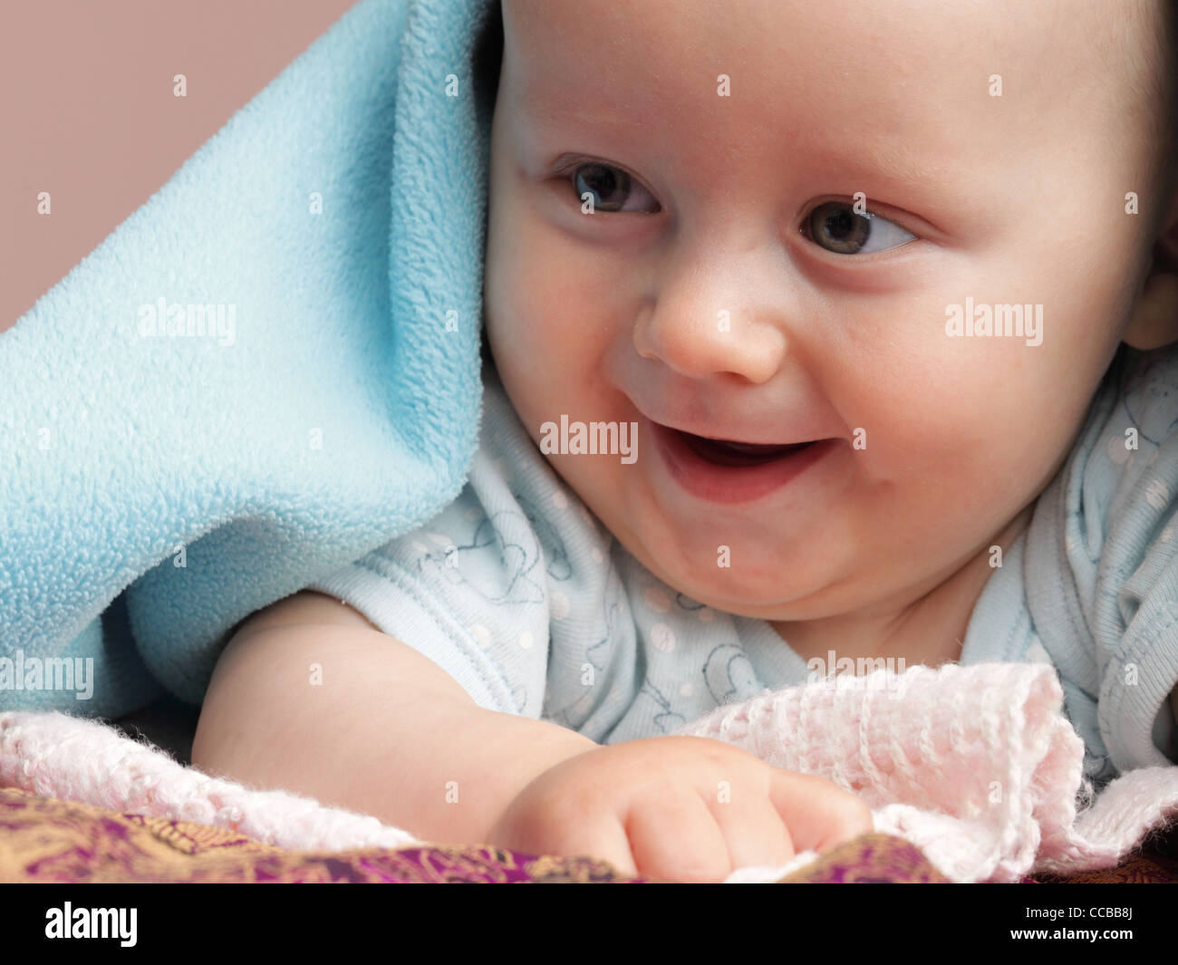 portrait of 6 months male child baby boy in blue eye Stock Photo - Alamy