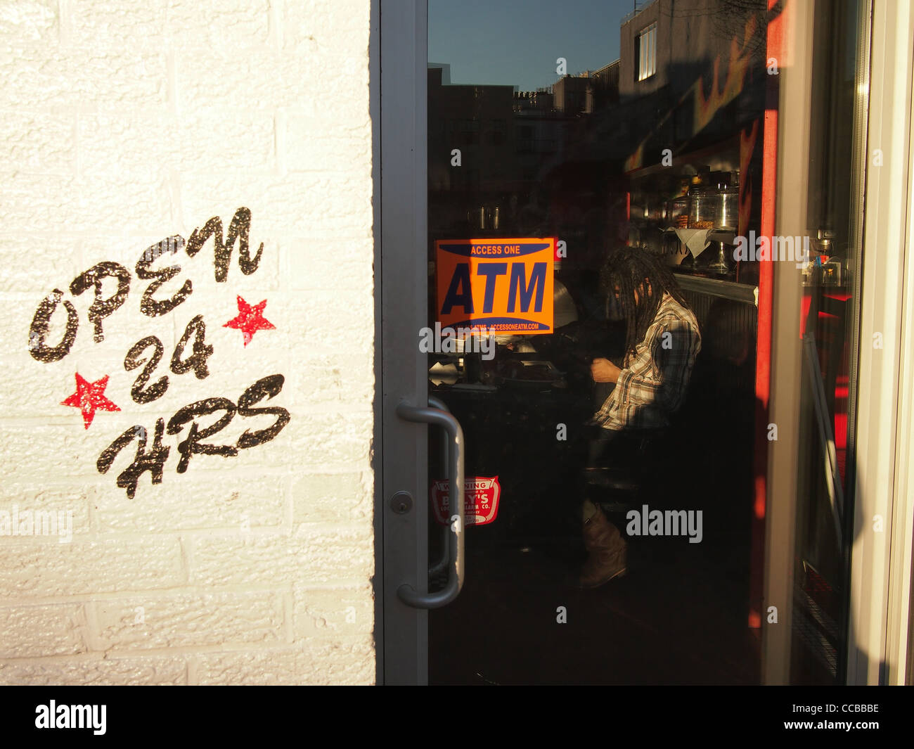 New York City color and light: customer in 24-hour restaurant, late ...