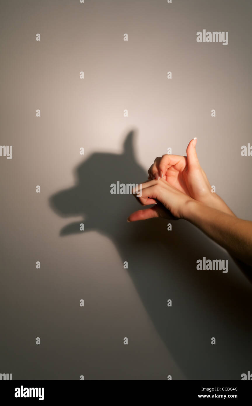 Shadow hands wolf hi-res stock photography and images - Alamy