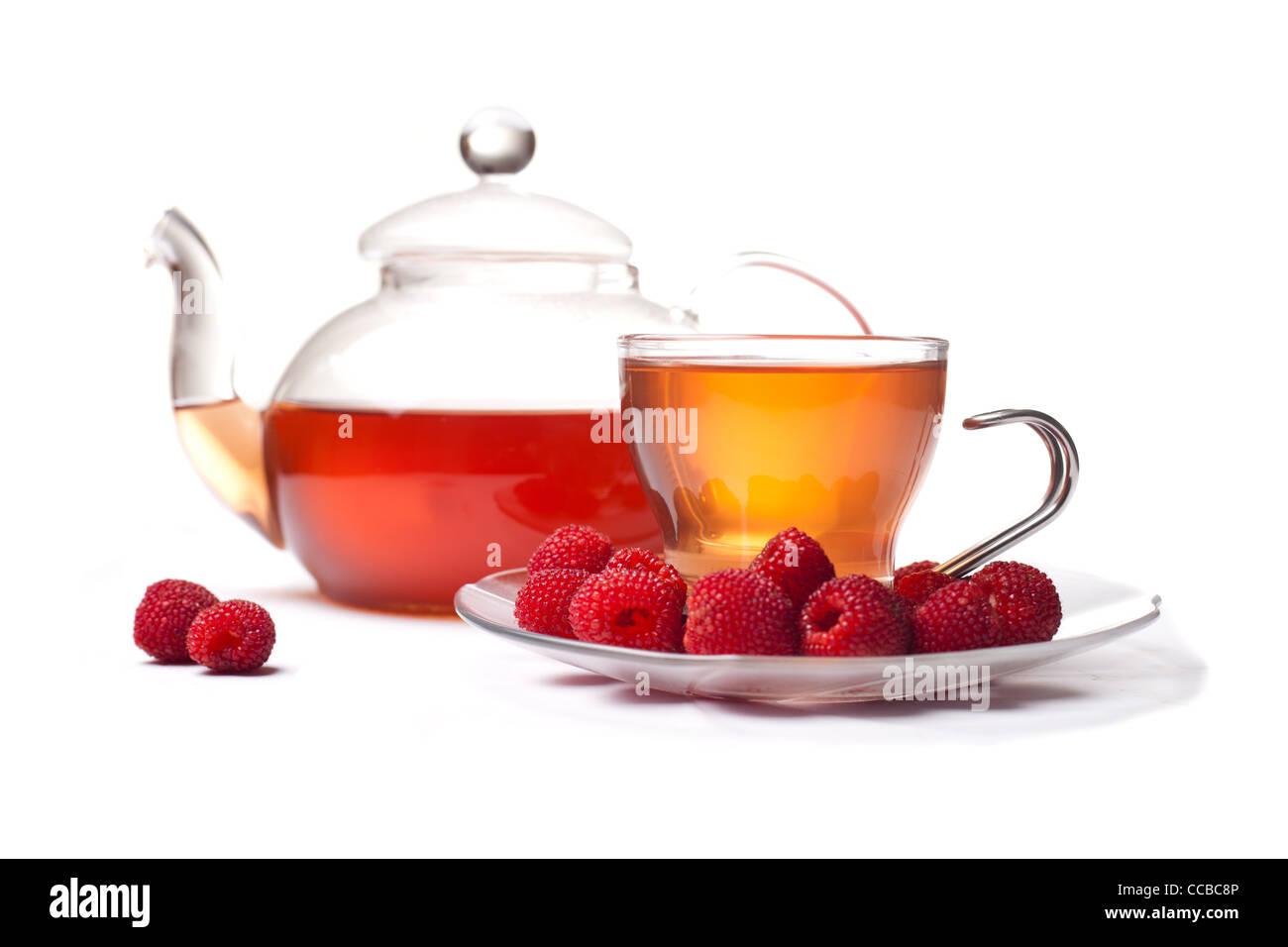 Tea and Raspberries Stock Photo - Alamy