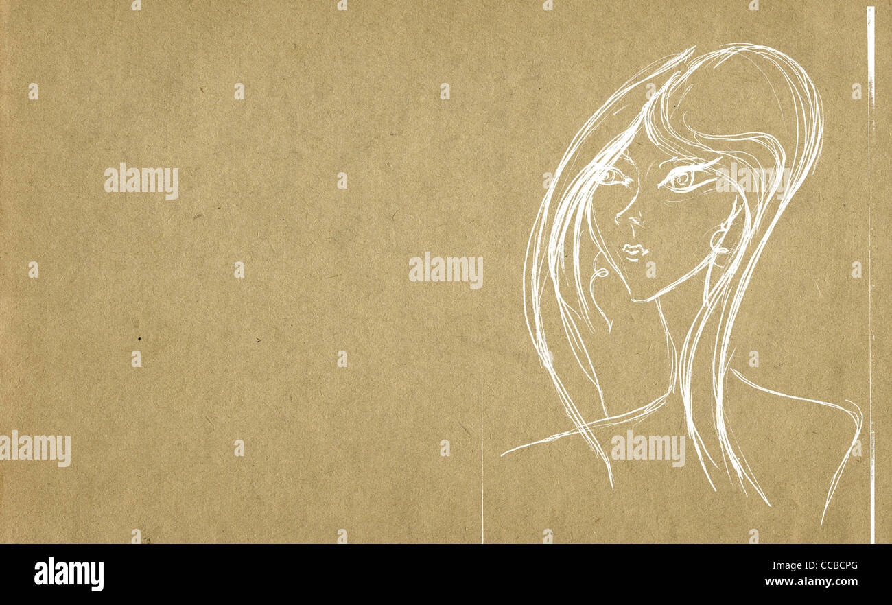 drawing on old paper Stock Photo - Alamy