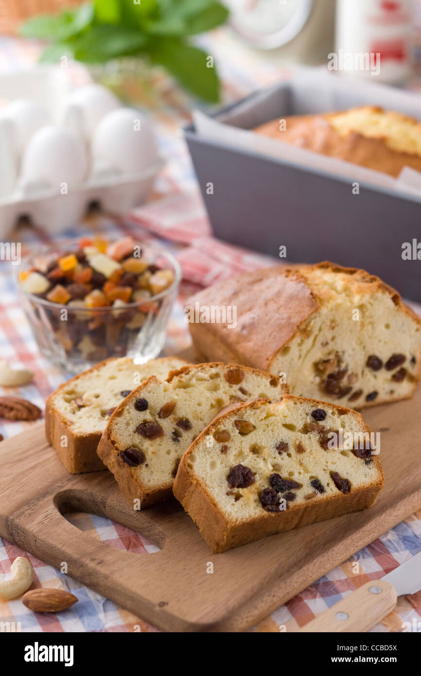 Fruit Pound Cake Stock Photo - Alamy