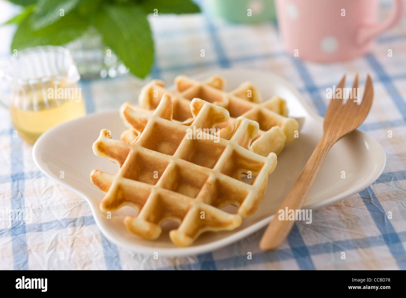 Belgian waffle hi-res stock photography and images - Alamy