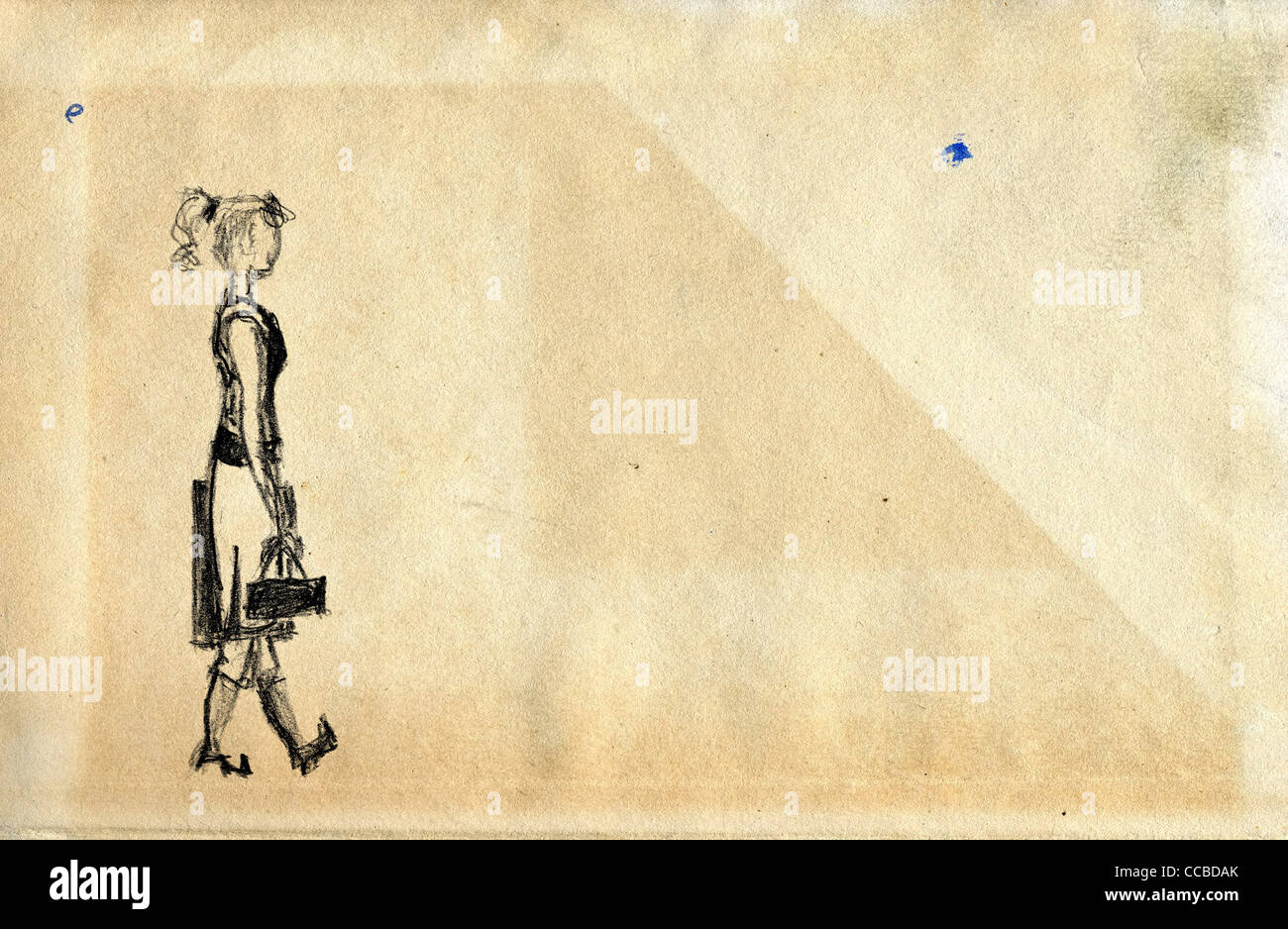 drawing on old paper Stock Photo - Alamy