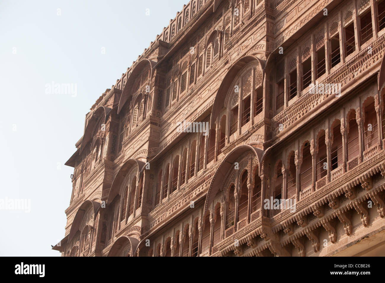 Views of sandstone carved lattice work details and architecture, inside ...