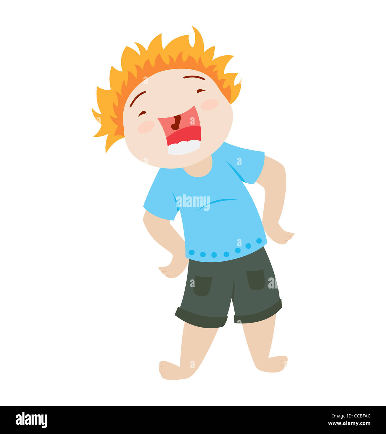 An Illustration of a boy character laughing Stock Photo - Alamy