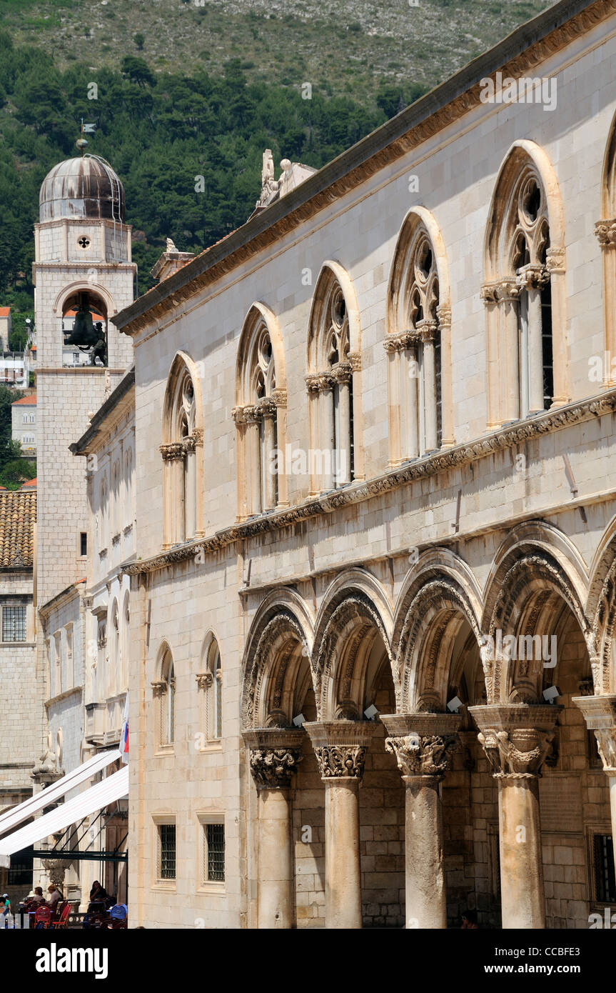 Rectors Palace, in the background the clock tower and Sponza Palace ...