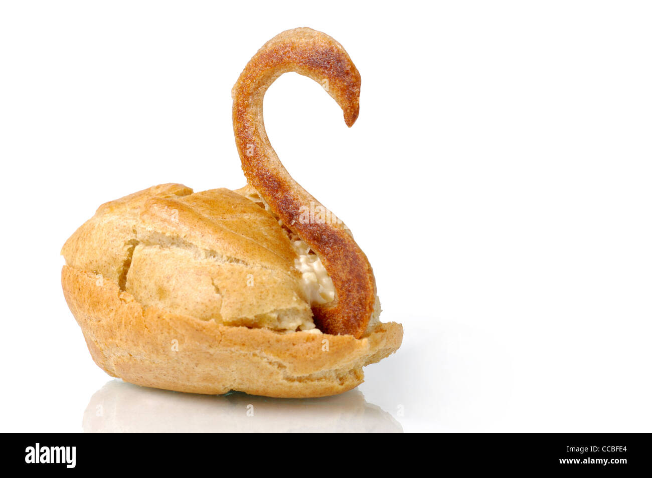 Swan pastry isolated on white background Stock Photo - Alamy