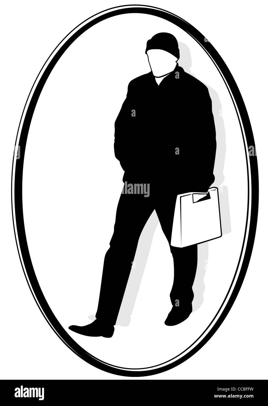 Man bag drawing Black and White Stock Photos & Images - Alamy