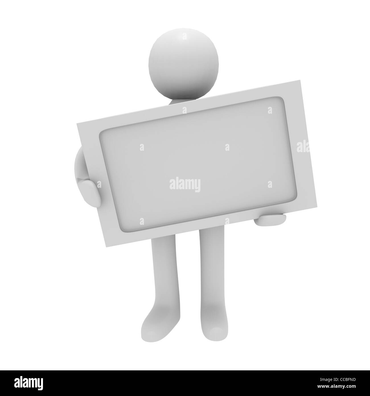 3d man holding sign board Black and White Stock Photos & Images - Alamy