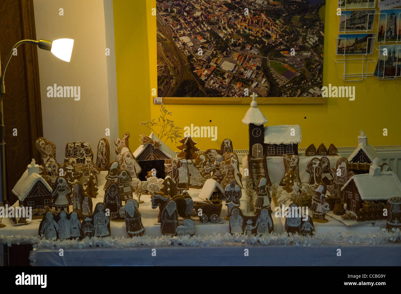 Skyline of the city made out of gingerbread in the tourist information ...