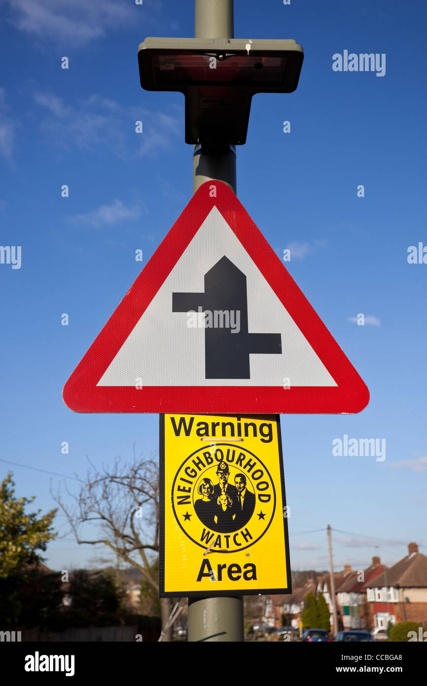 Staggered junction sign hi-res stock photography and images - Alamy