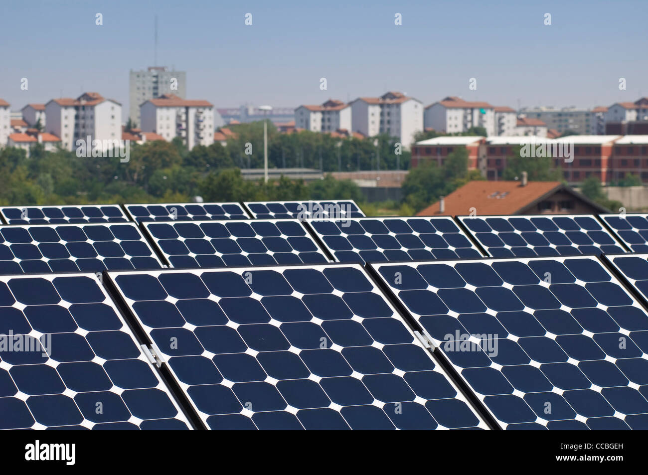 solar power system on factory, corsico, italy Stock Photo - Alamy