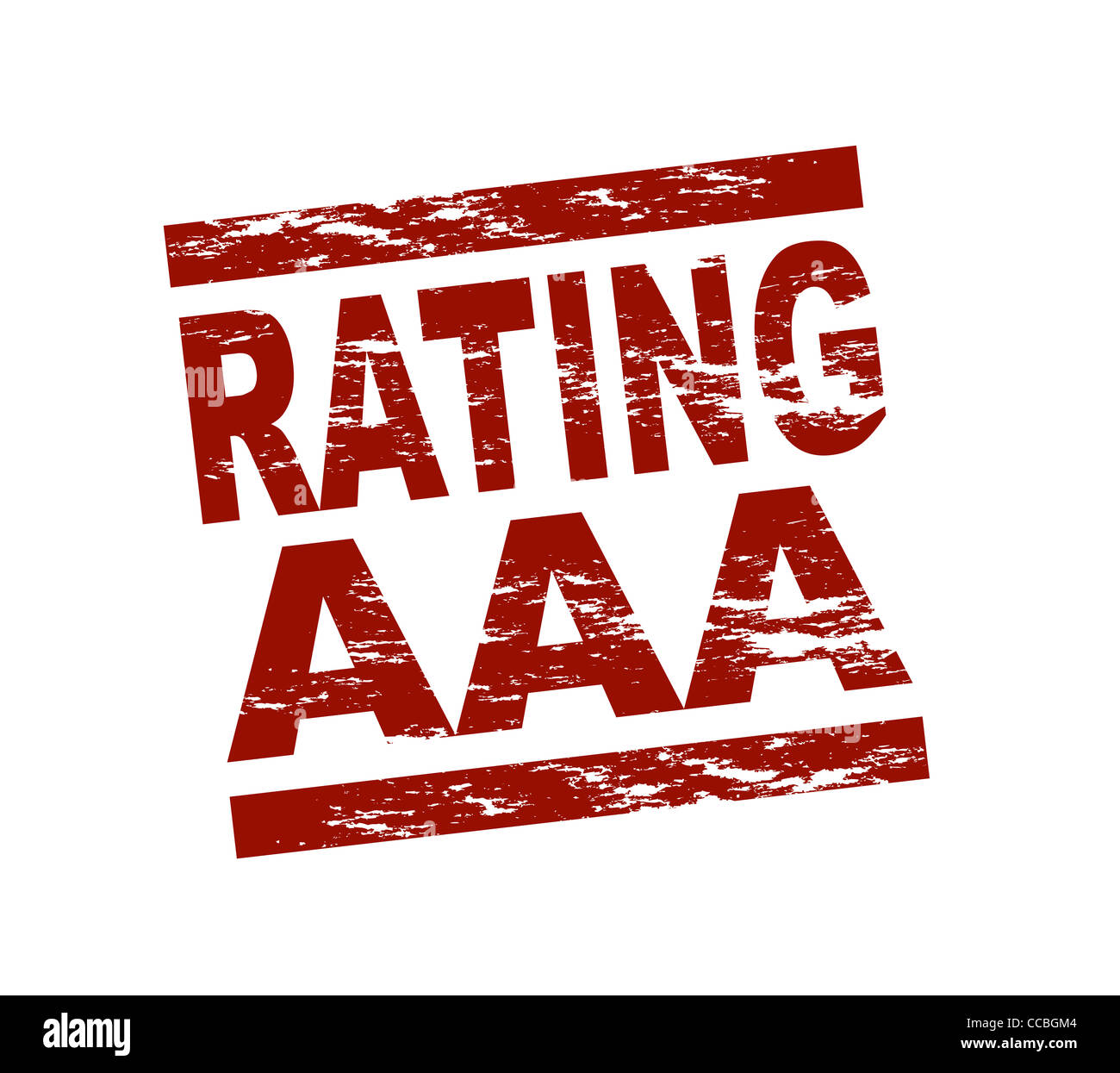 Stylized red stamp showing the term Rating AAA. All on white background ...