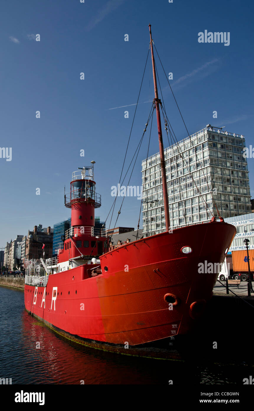 Lightship moored near the Albert Dock area in Liverpool, England Stock ...