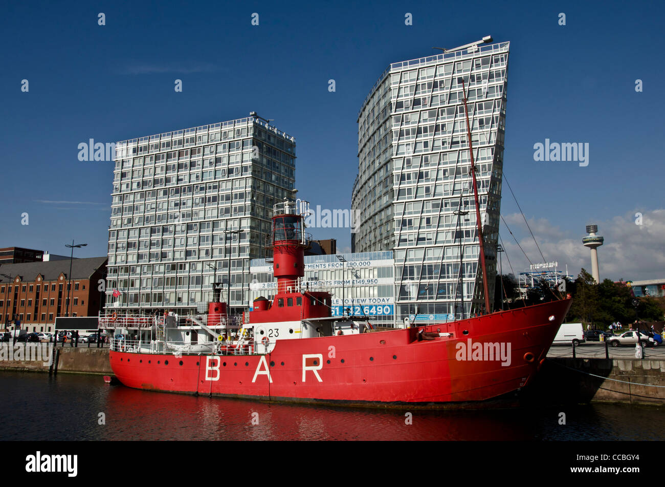 Lightship moored near the Albert Dock area in Liverpool, England Stock ...