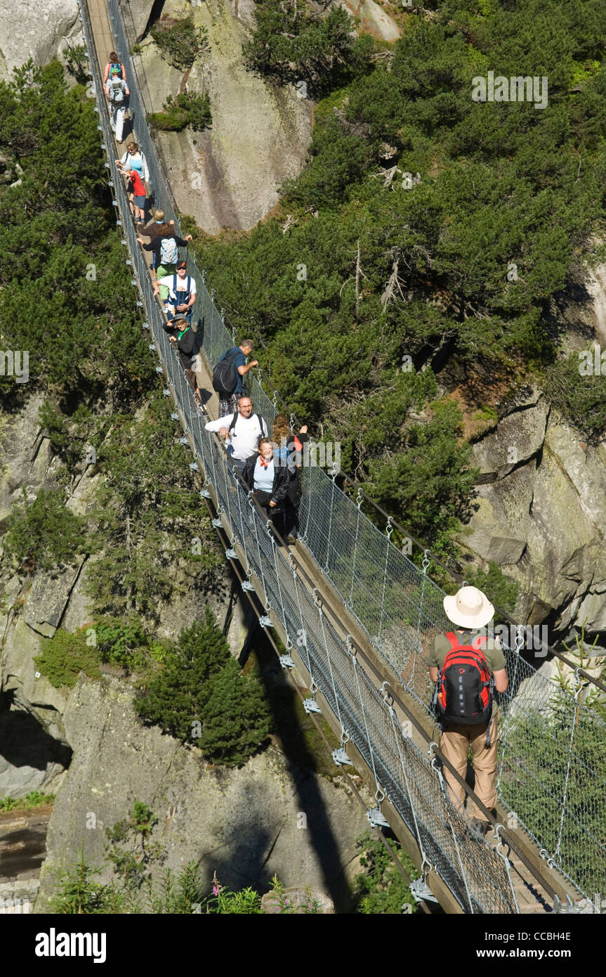 handeck suspension bridge, gelmersee, switzerland Stock Photo - Alamy