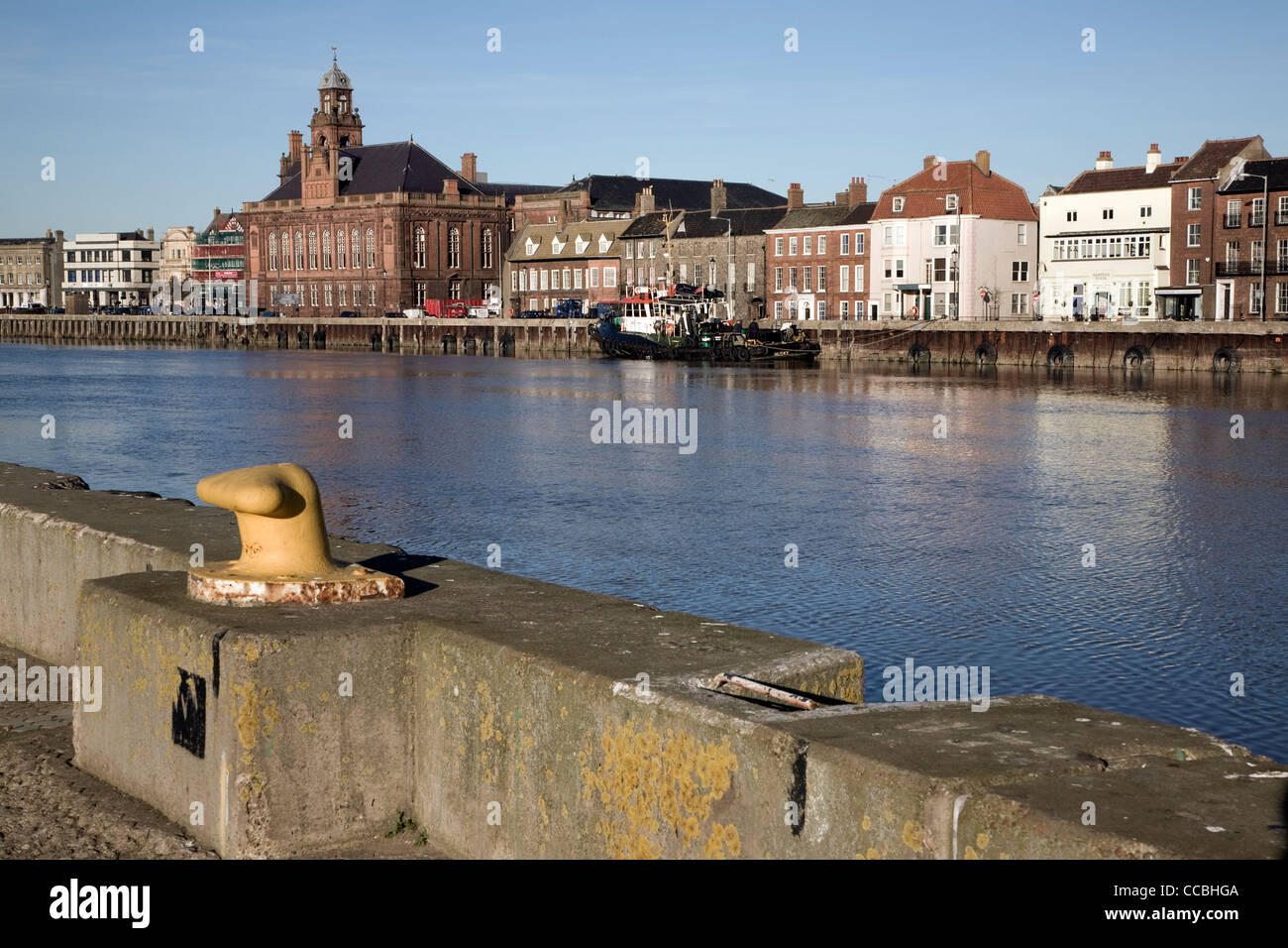 Historic River Yare waterfront buildings Great Yarmouth, England Stock ...