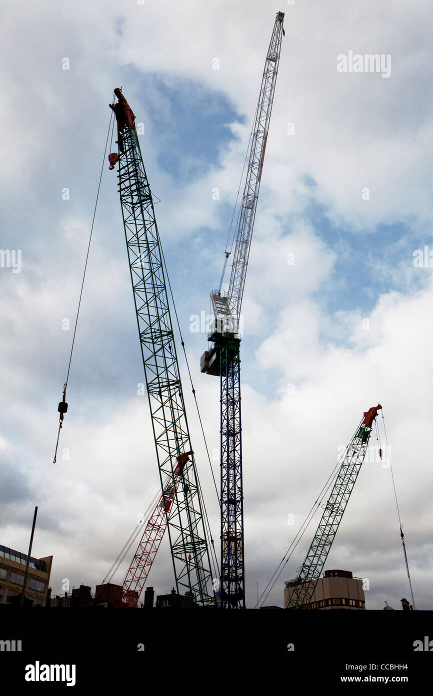 Construction cranes in London Stock Photo - Alamy