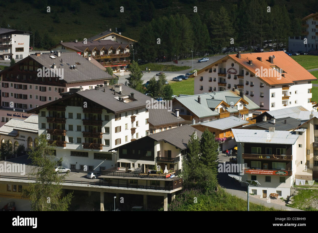 village view, samnaun, switzerland Stock Photo - Alamy