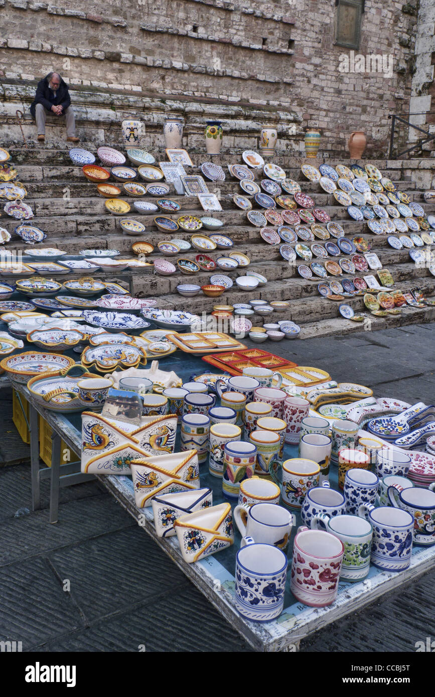 Pottery stand in Perugia, central Italy Stock Photo - Alamy