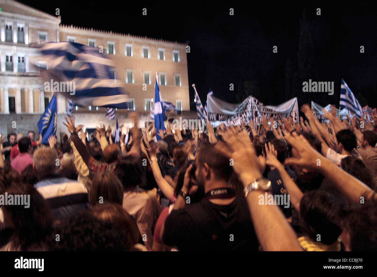 “Aganaktismenoi sto Syntagma” (Indignants at Syntagma), peaceful ...