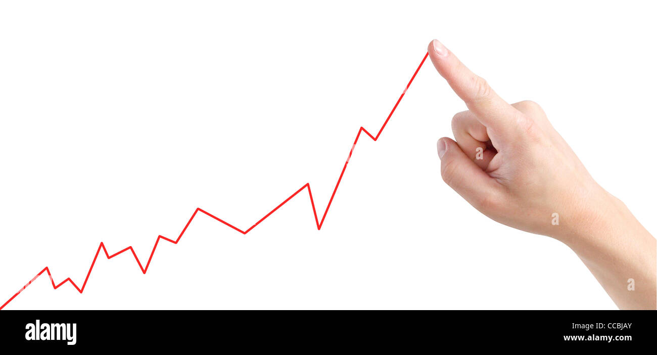 Showing increasing graph Stock Photo - Alamy